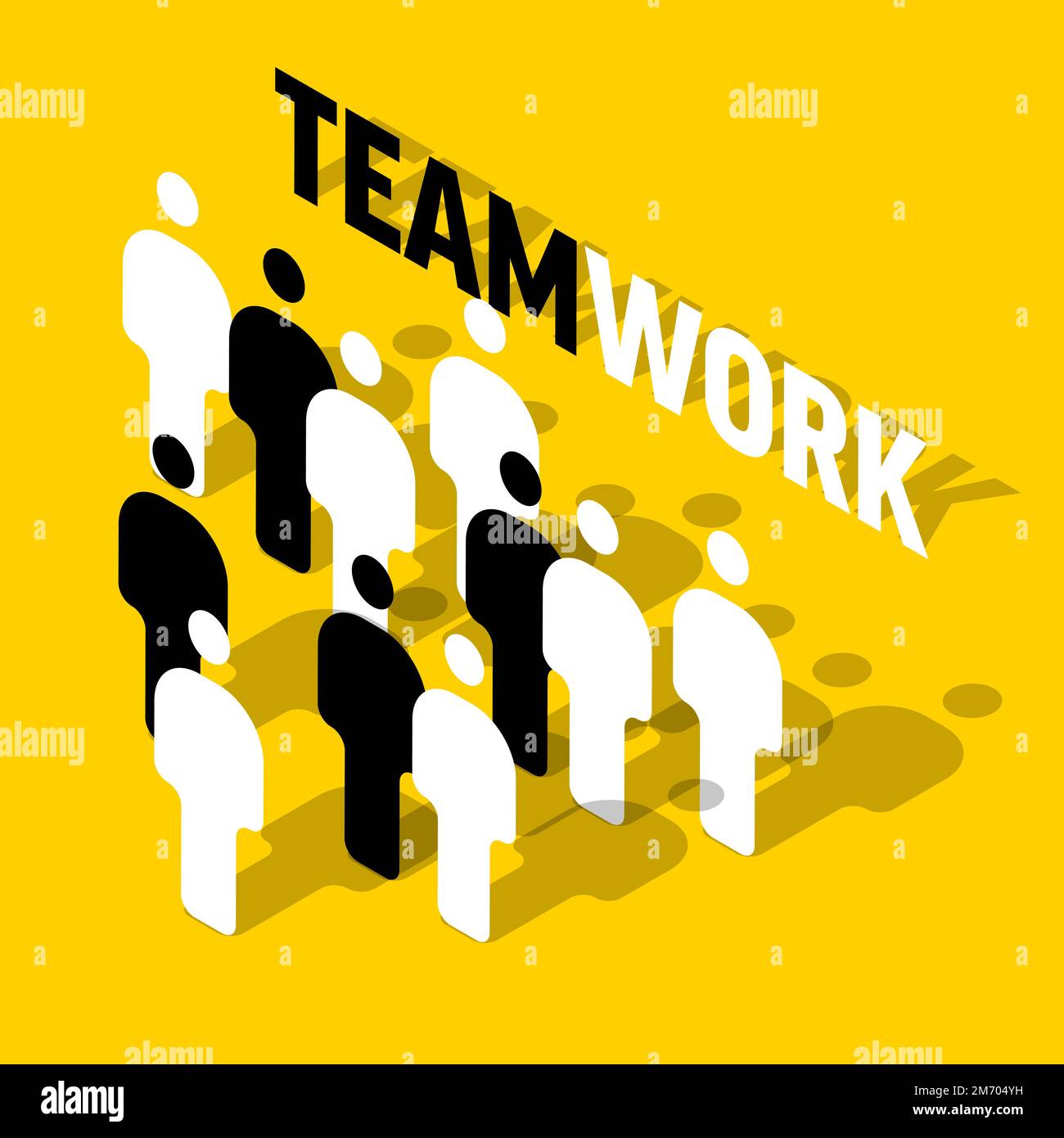 Teamwork lettering template made from team isometry members profile ...