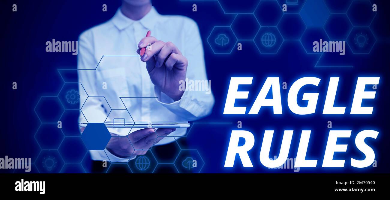 Inspiration showing sign Eagle Rules. Concept meaning a huge set of ...