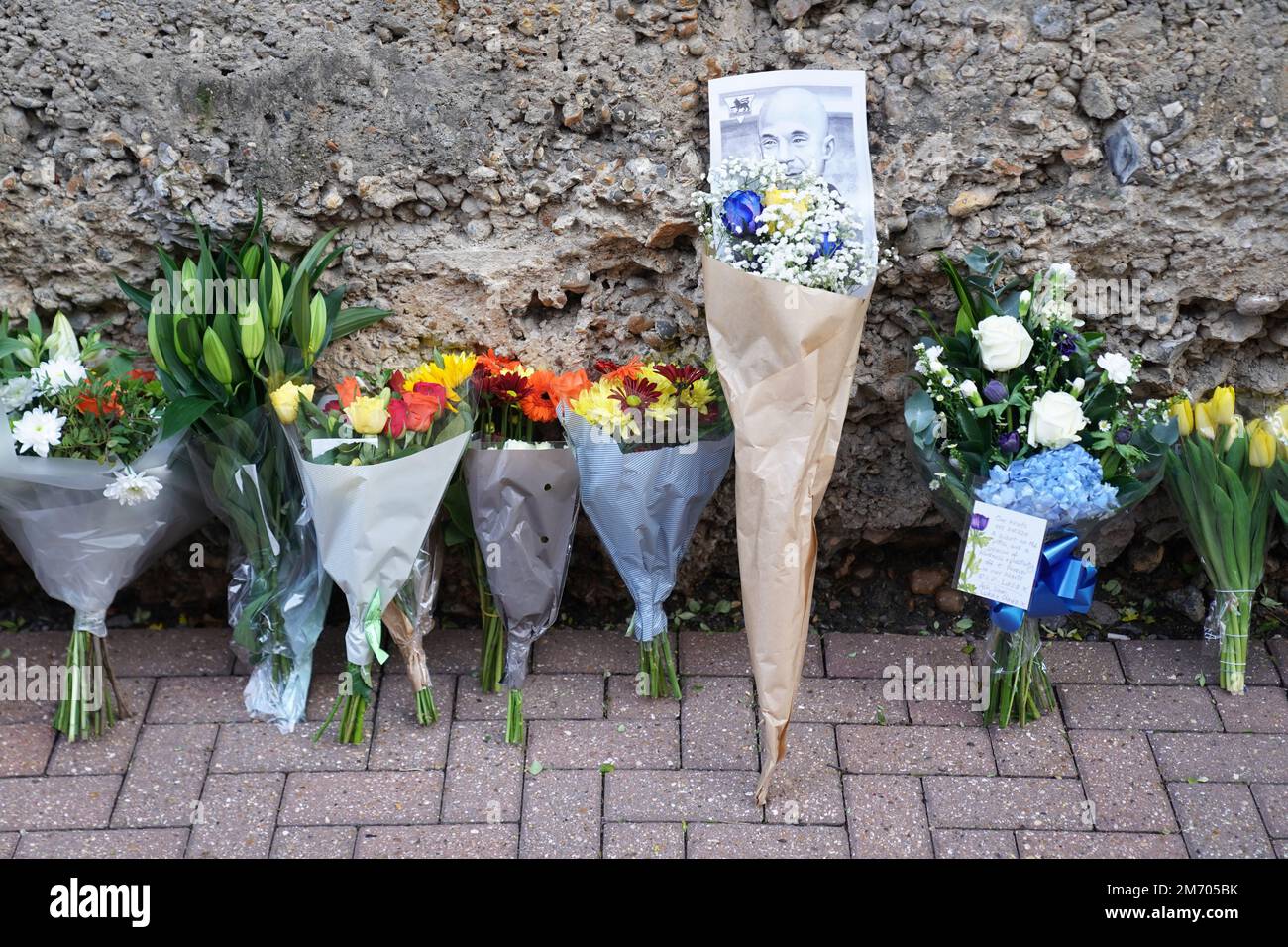 Flowers and tributes by pictures of Gianluca Vialli on the Chelsea's ...