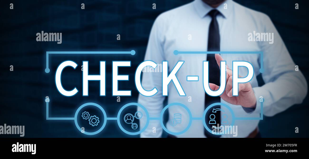 Conceptual caption Check Up. Word Written on physical medical or ...