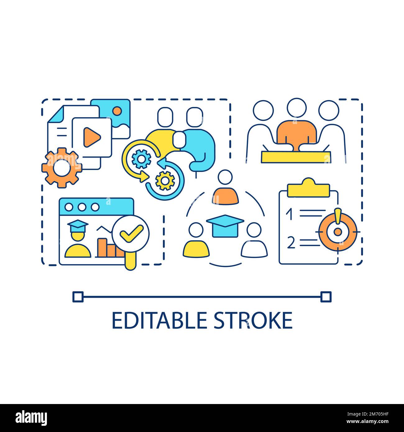 Digital learning system for school concept icon Stock Vector Image ...