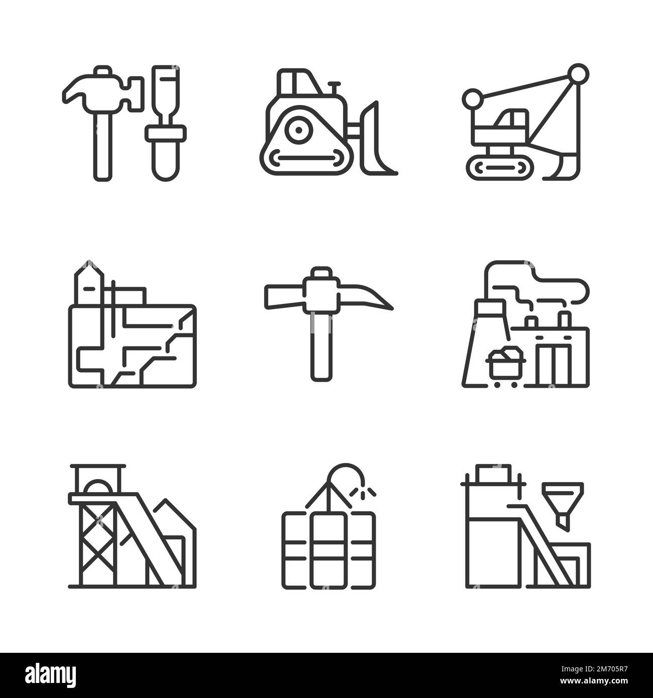 Icons related industry Black and White Stock Photos & Images - Alamy