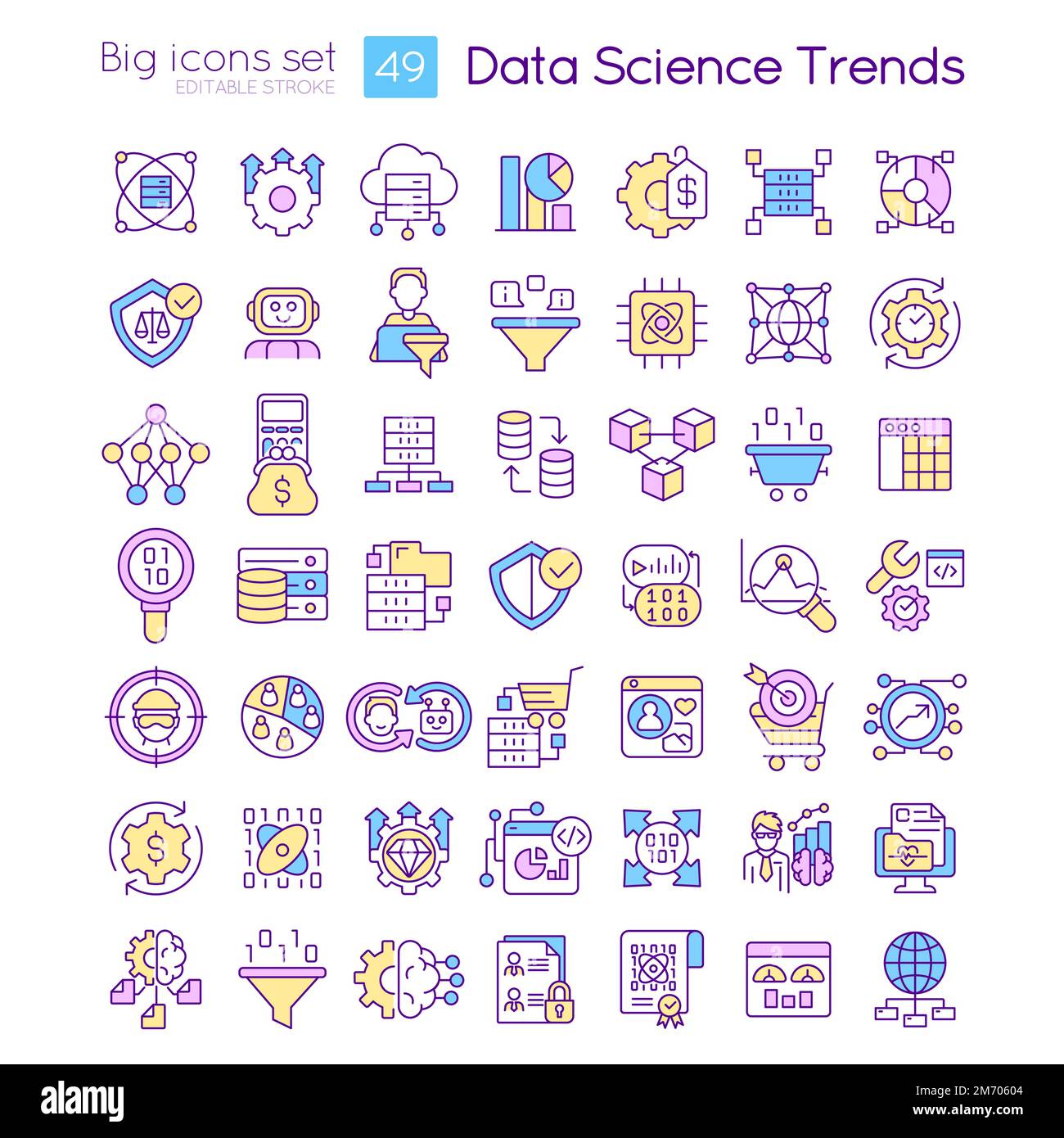 Data science trends RGB color icons set Stock Vector Image & Art - Alamy