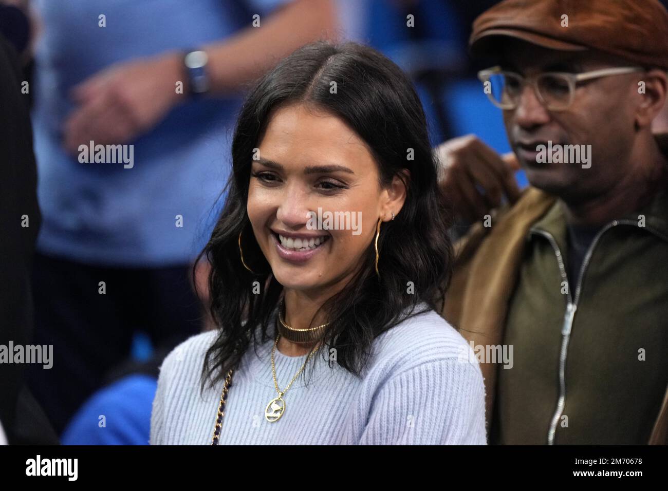 Los Angeles, US, Jan. 5, 2023.Jessica Alba attends an NCAA college ...