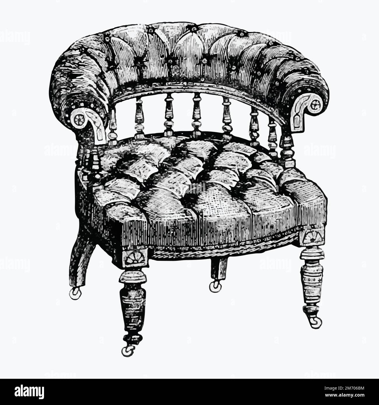 Vintage Victorian Style Chair Engraving Vector Stock Vector Image And Art