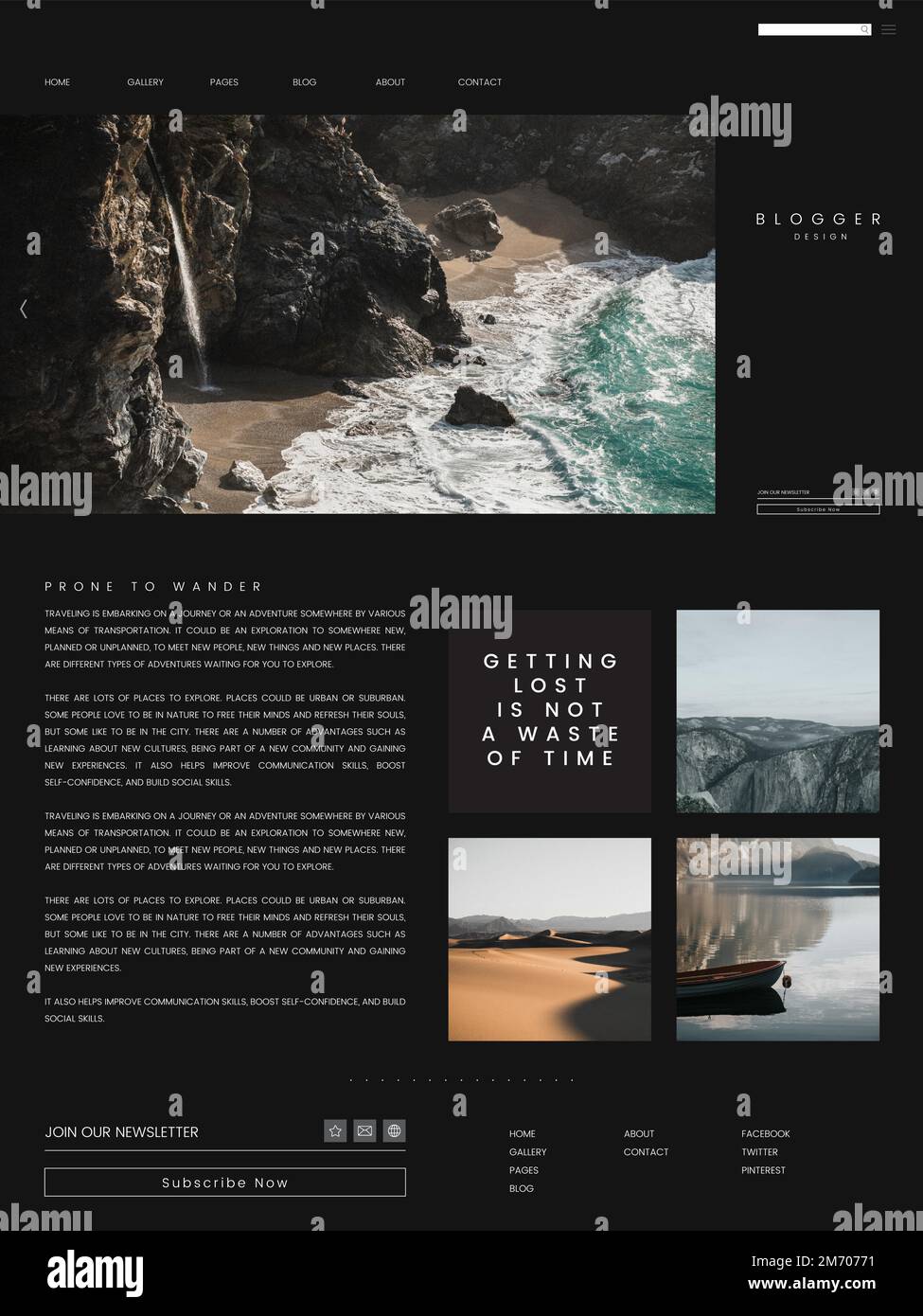 Travel blog first page template design vector Stock Vector Image & Art ...