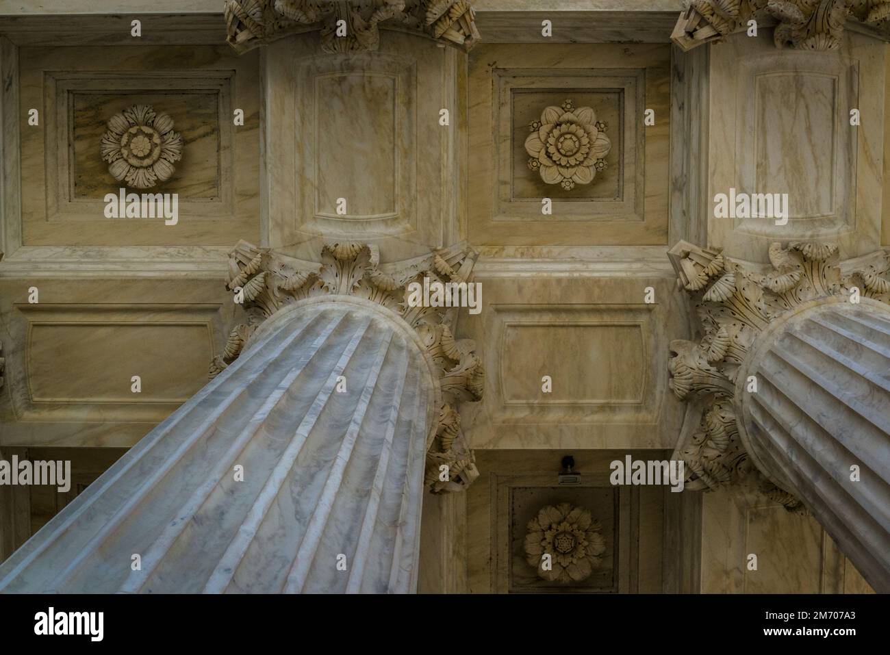 Portico at the Supreme Court Building, seat of federal judiciary, also ...