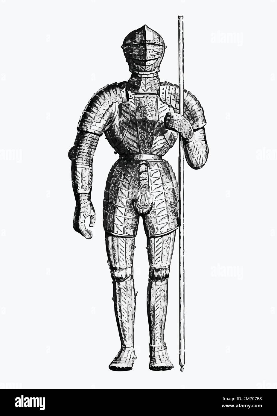 Vintage Victorian style knight plate mail engraving vector Stock Vector ...