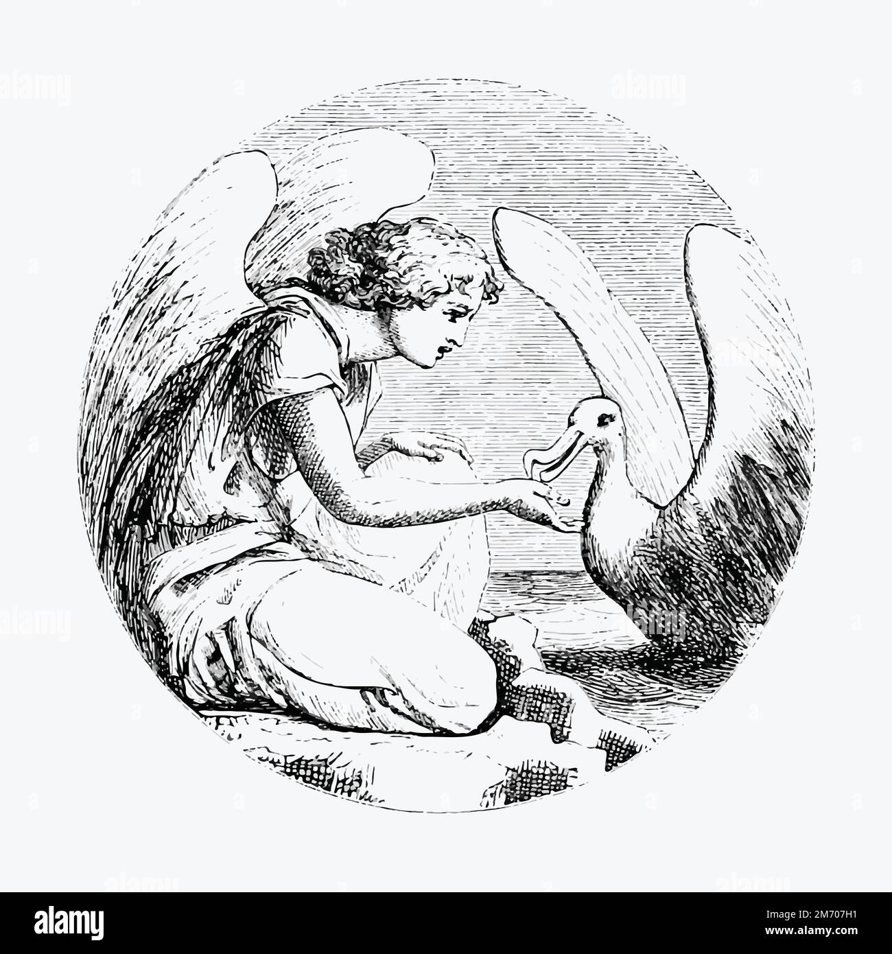 Vintage Victorian style angle engraving vector Stock Vector Image & Art ...