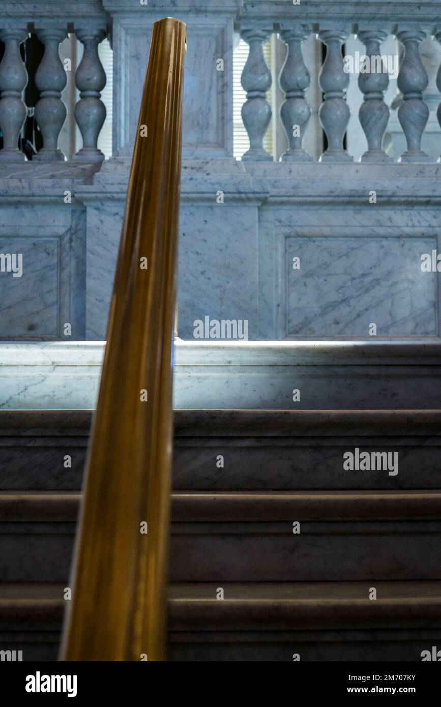 Marble Staircase detail, The Library of Congress is the world’s largest ...