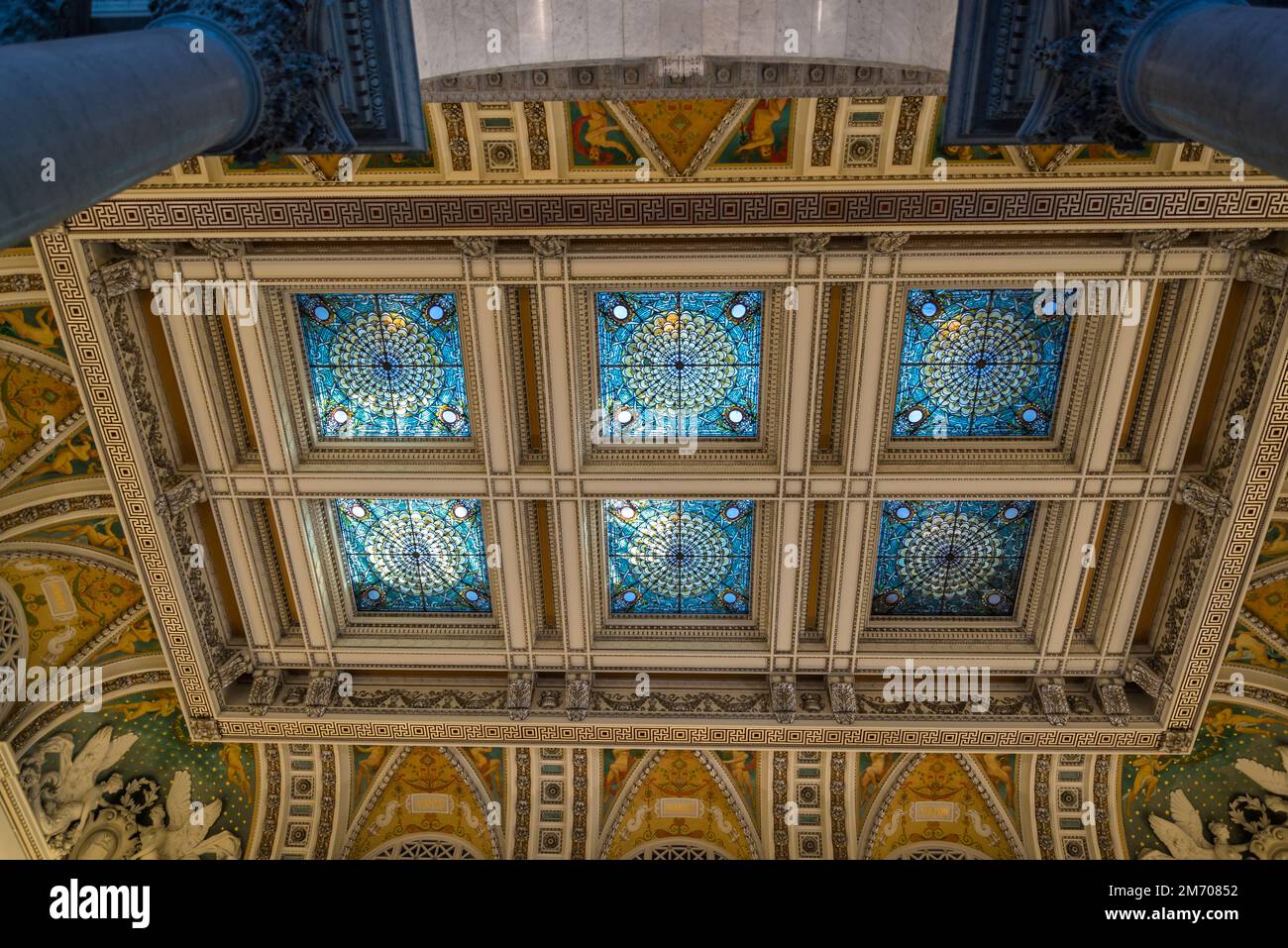Ceiling of the Great Hall, The Library of Congress is the world’s ...