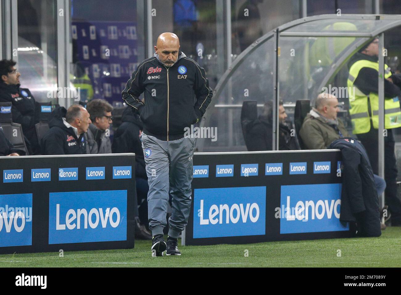 Italy, Milan, jan 4 2023: Luciano Spalletti (Napoli manager) sad for ...
