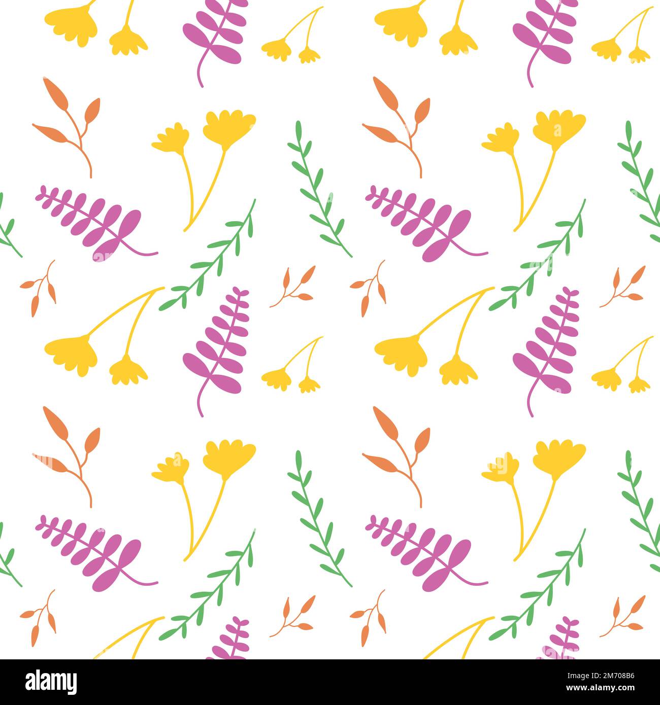 Seamless floral pattern vector flower shape doodle plant abstract ...