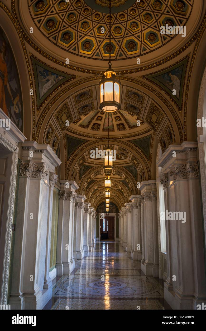 Corridor, The Library of Congress is the world’s largest library with ...