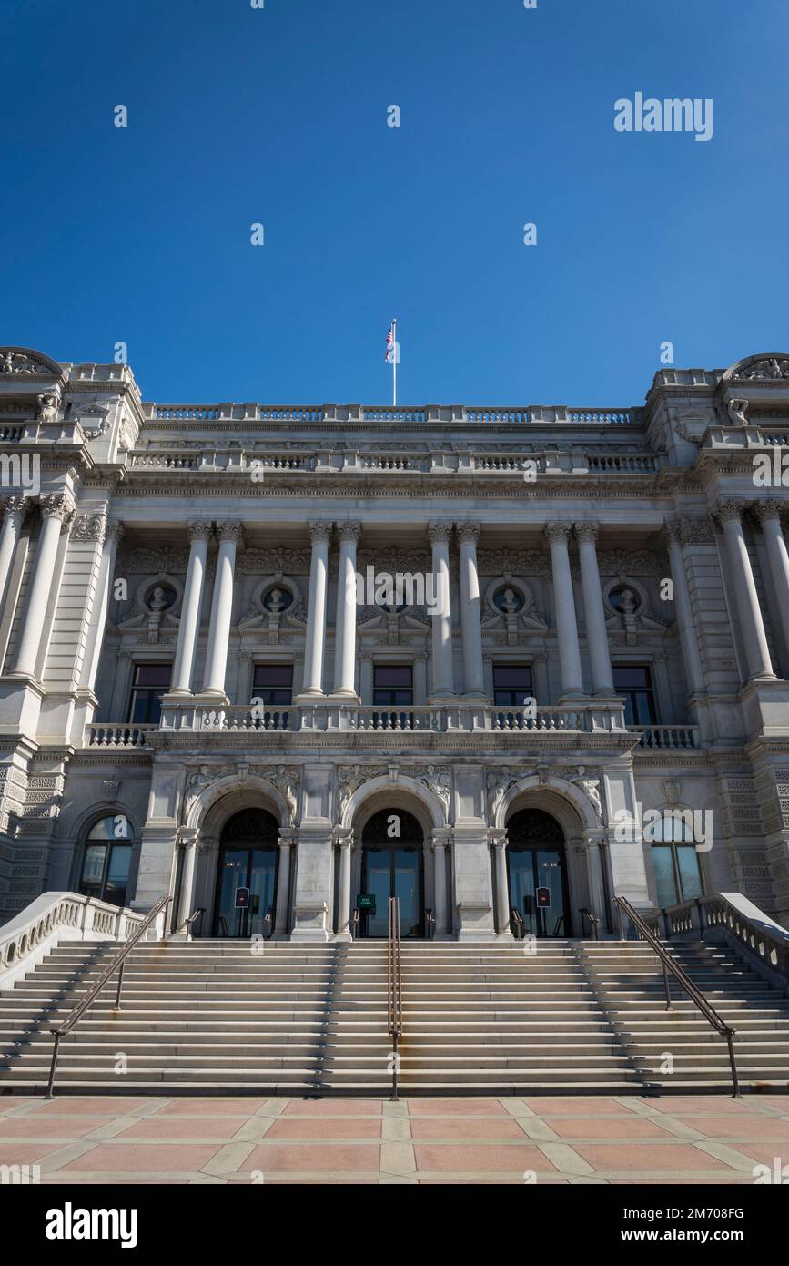 Facade of The Library of Congress main building, the world’s largest ...