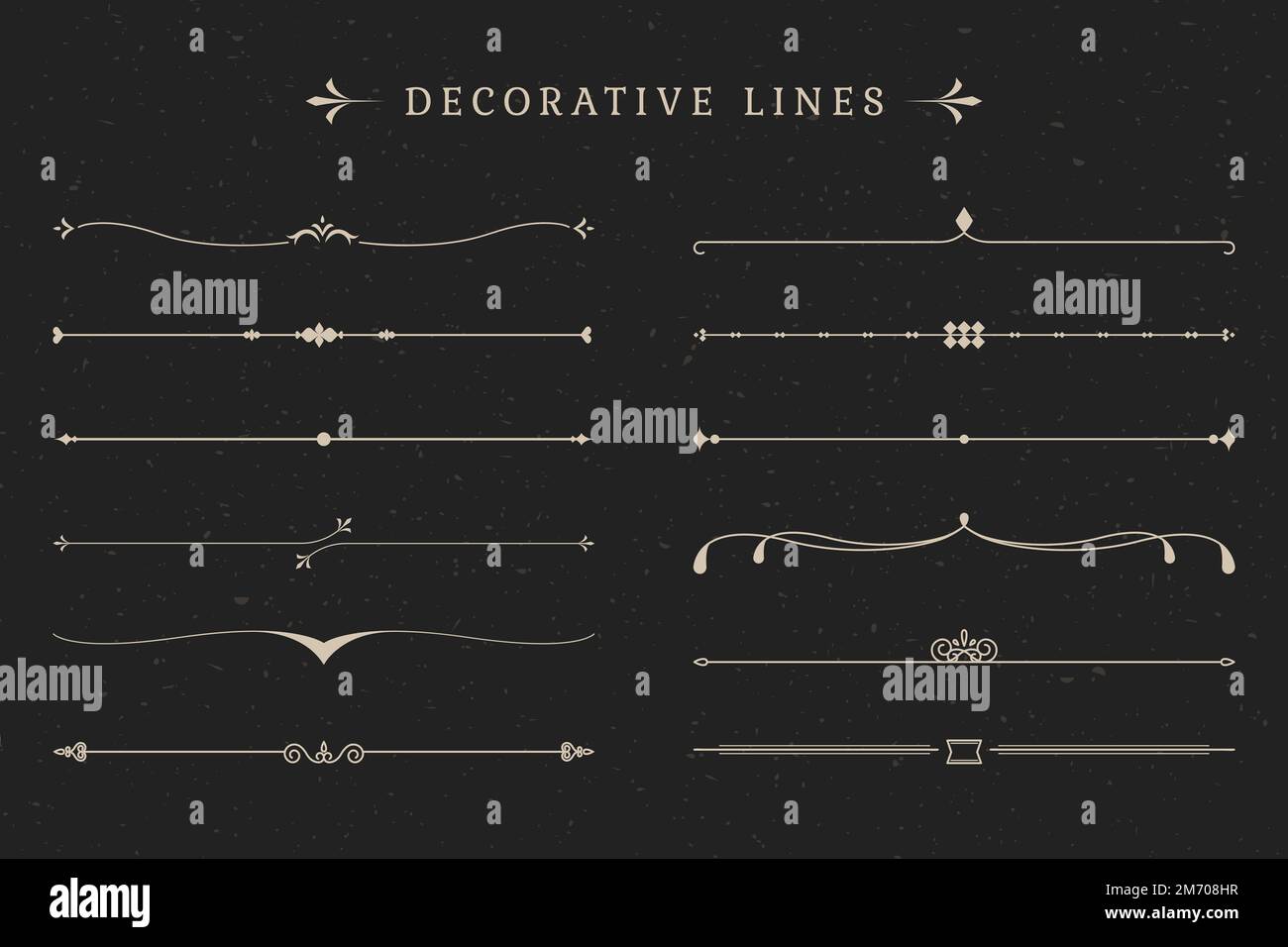 Vintage decorative line collection vectors Stock Vector Image & Art - Alamy