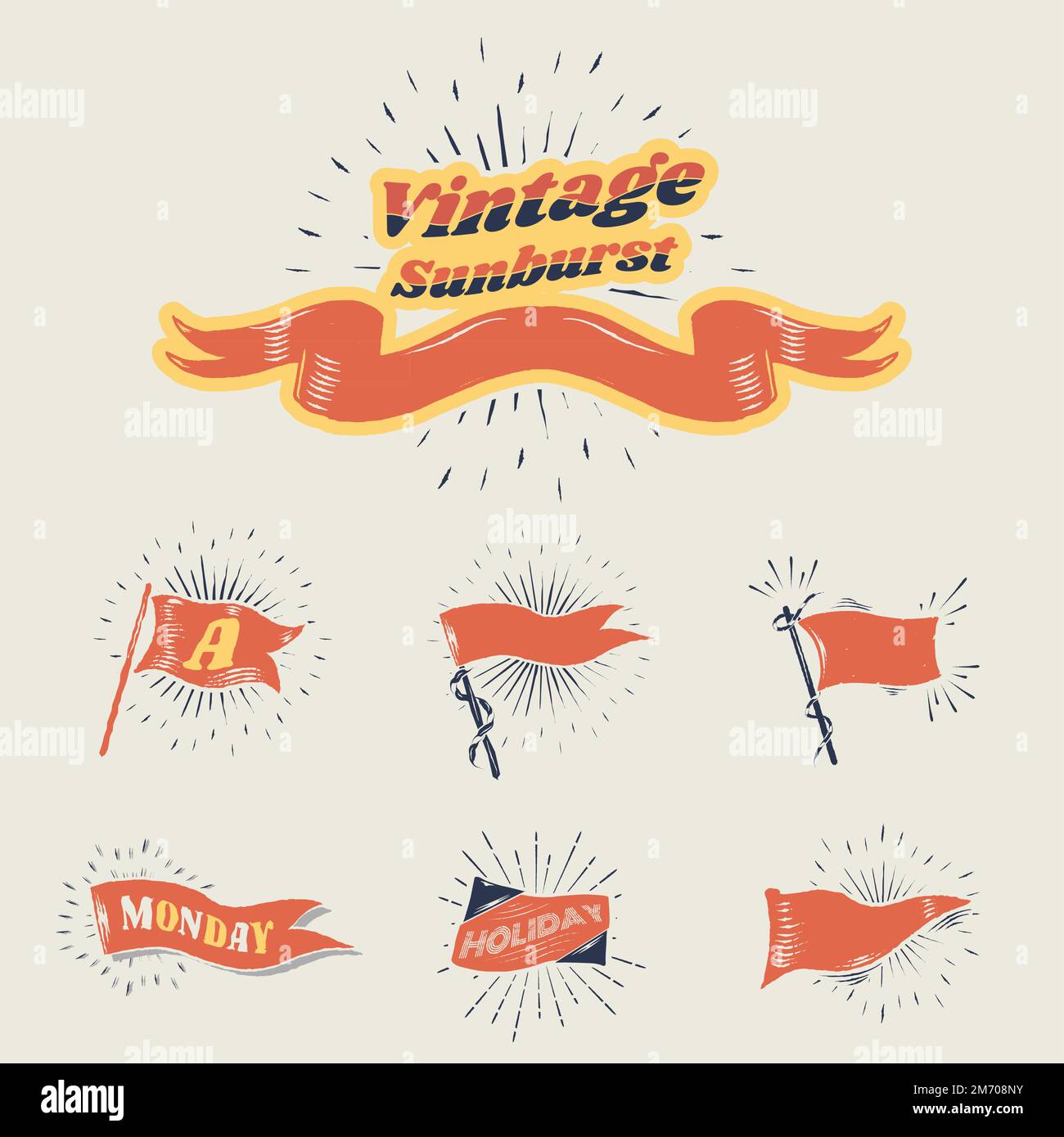 Old school flags and banners vector collection Stock Vector Image & Art ...