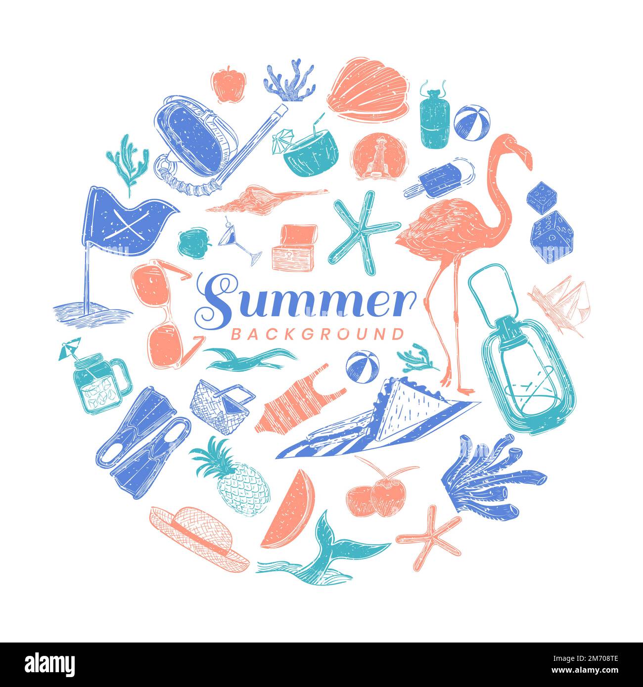 Summer themed round badge vector Stock Vector Image & Art - Alamy