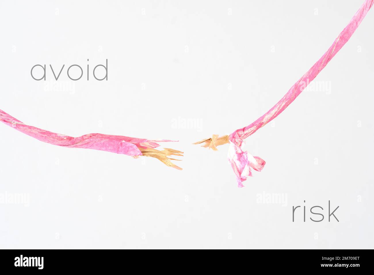 Tension,stress and risk management,business concept, damaged and torn ...