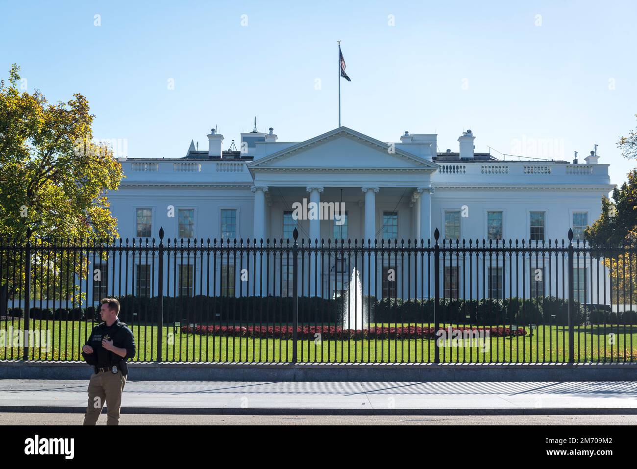 White House from the Lafayette Square, a public park located within ...