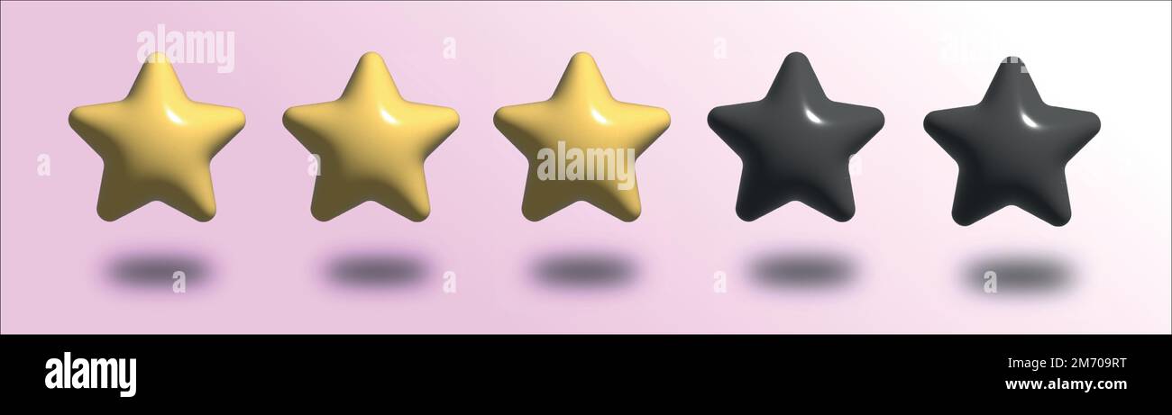 3 star rating. review icon. tone rating. best review. 3D vector illustration. EPS10 Stock Vector ...