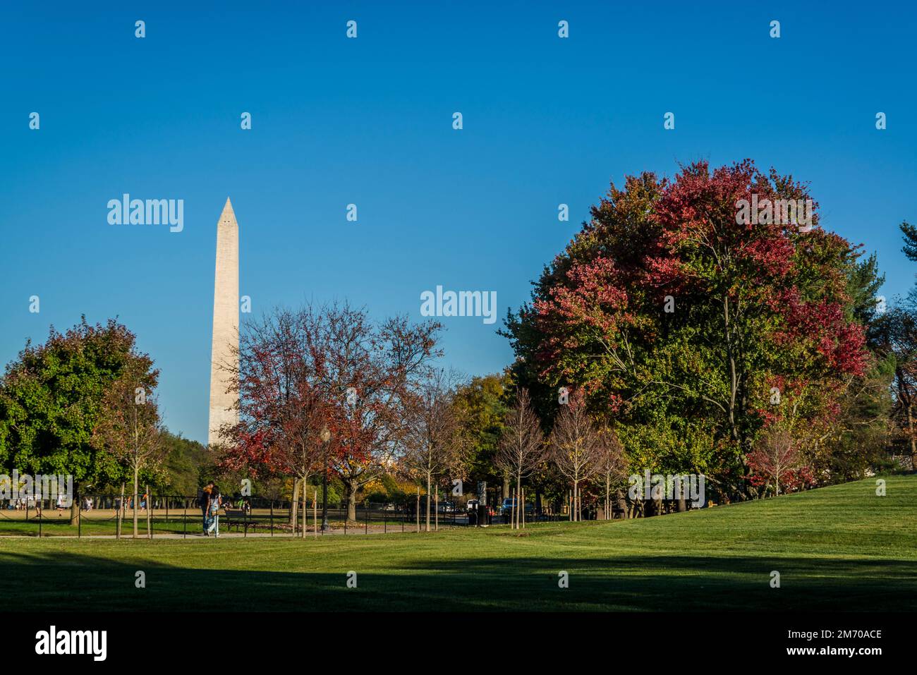 View of the Washington Monument from West Potomac Park, National Mall ...