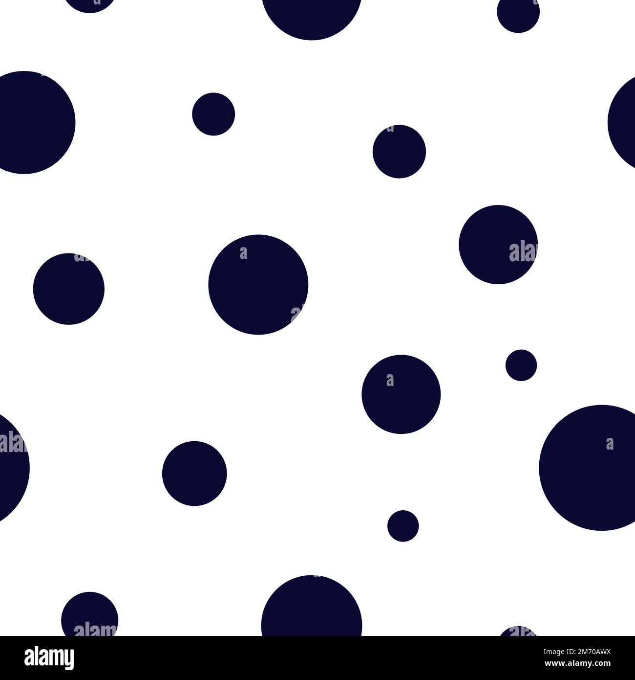 Black and white seamless polka dot pattern vector. Random spots hand ...