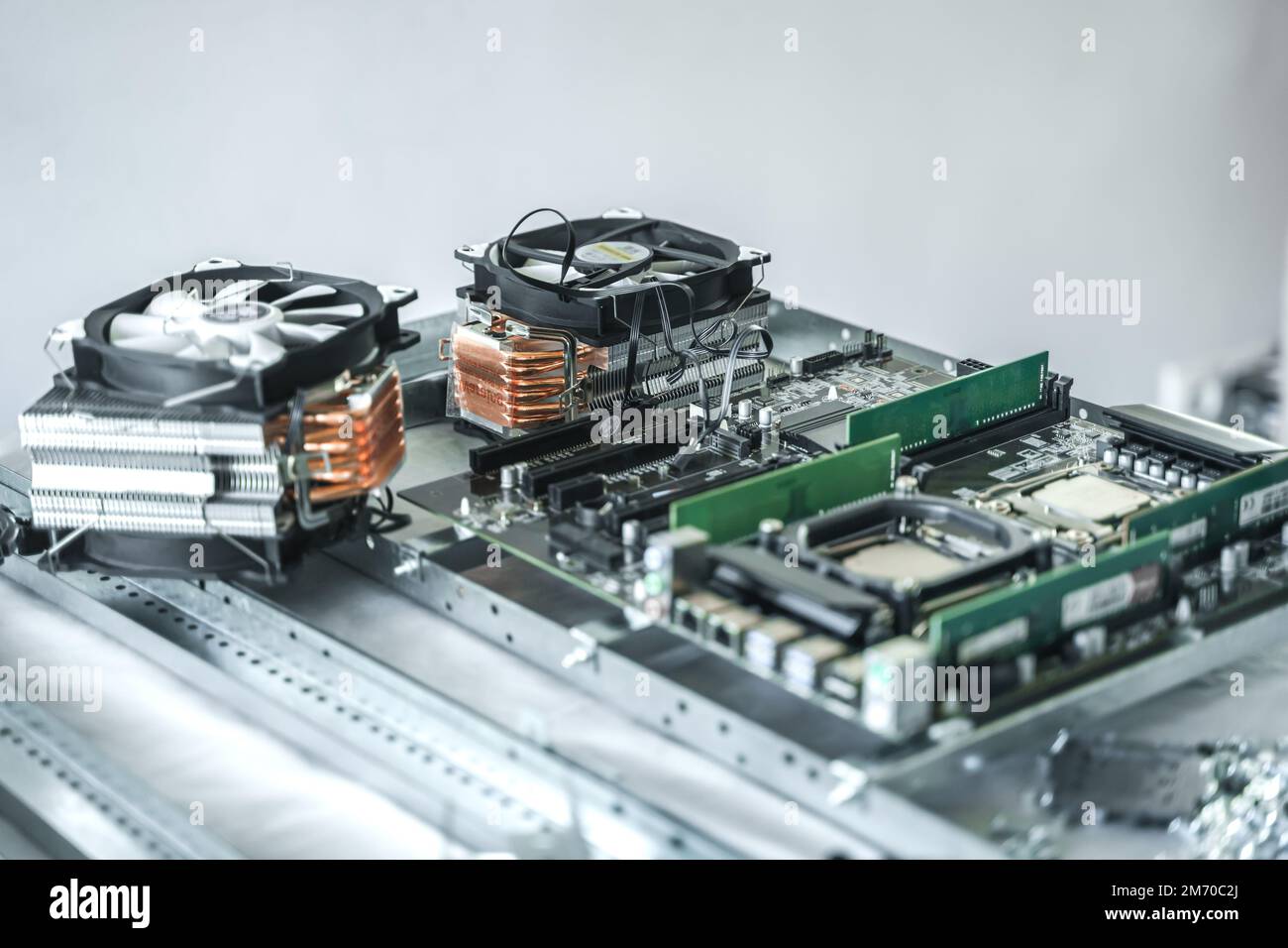 Man engineer,collector.Independent self computer assembly. Mounting socket processor,random ...