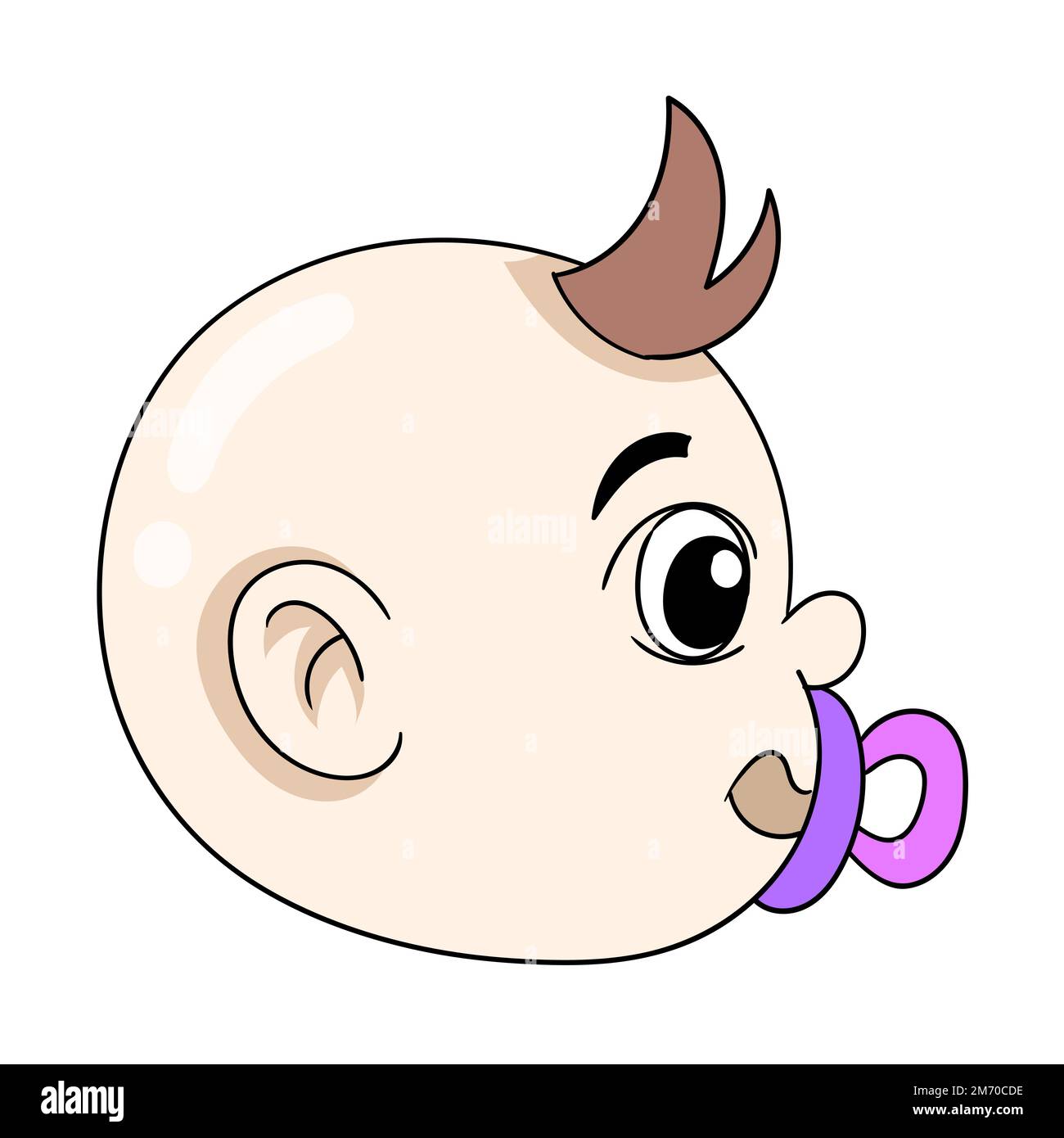 bald boy head side view. vector design illustration art Stock Vector ...