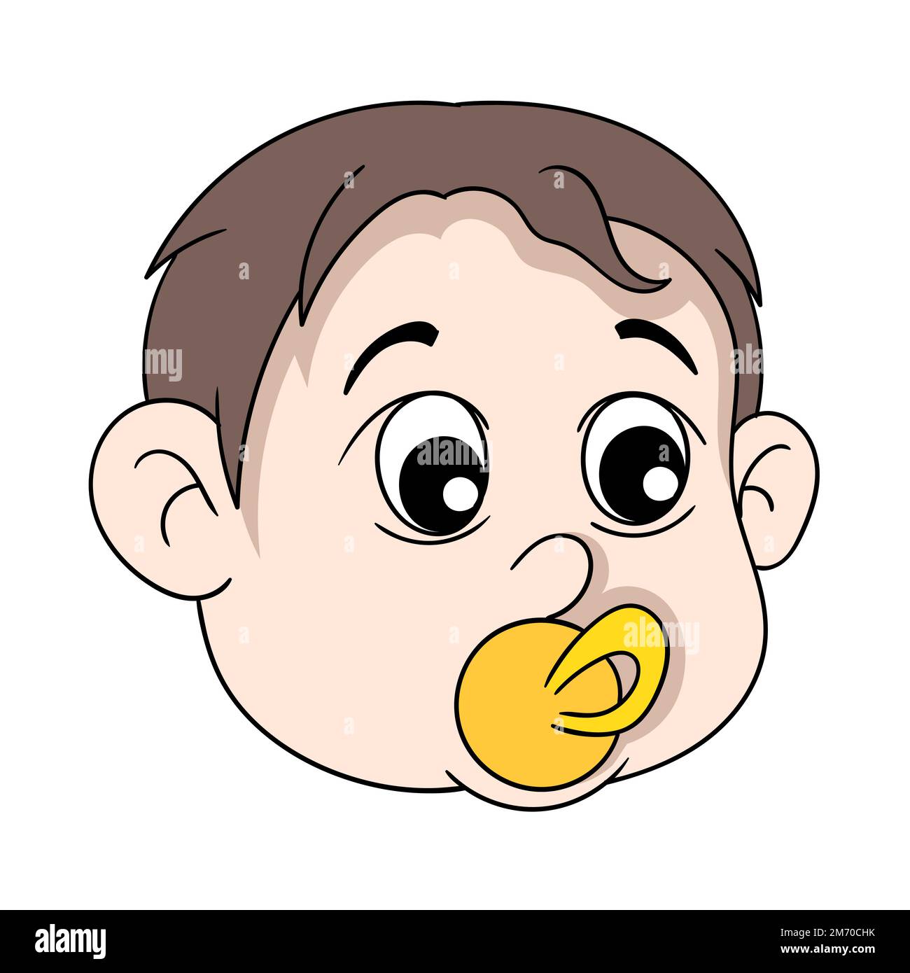 cute baby face sucking head. vector design illustration art Stock ...