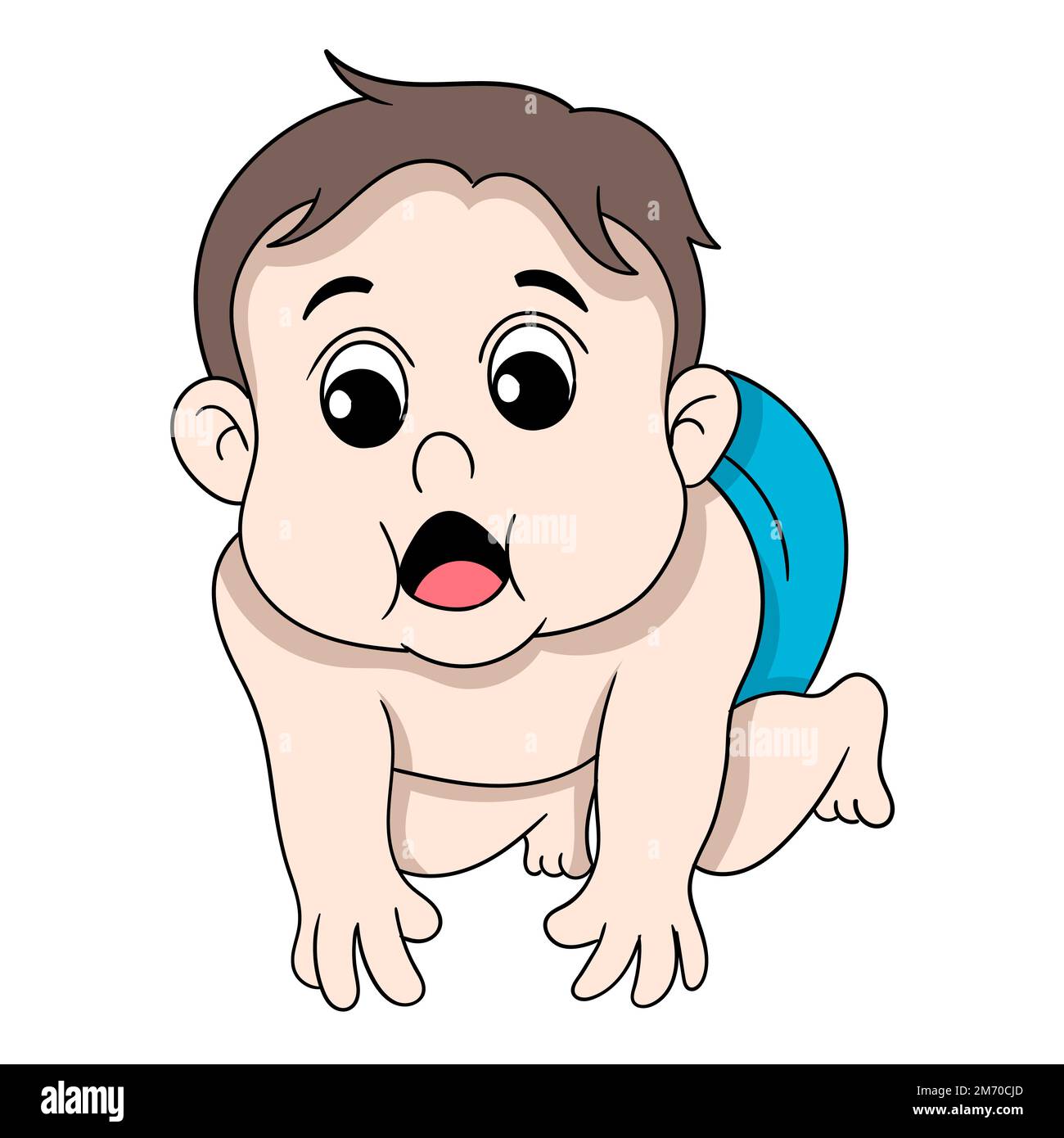 Baby boy crawling cartoon hi-res stock photography and images - Alamy