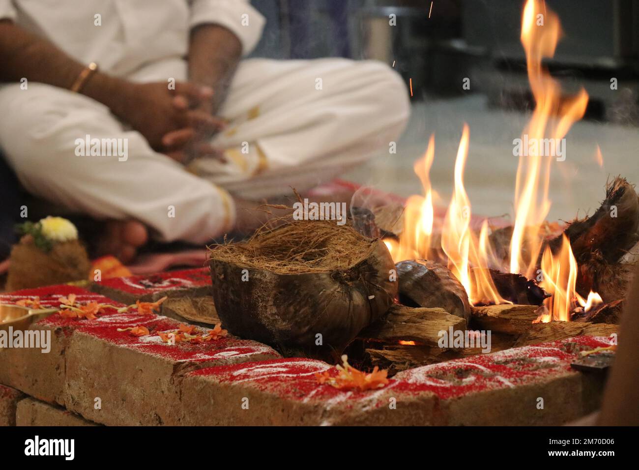 Indian Yajna ritual or Vedic fire ceremony called Pooja is a ritual ...
