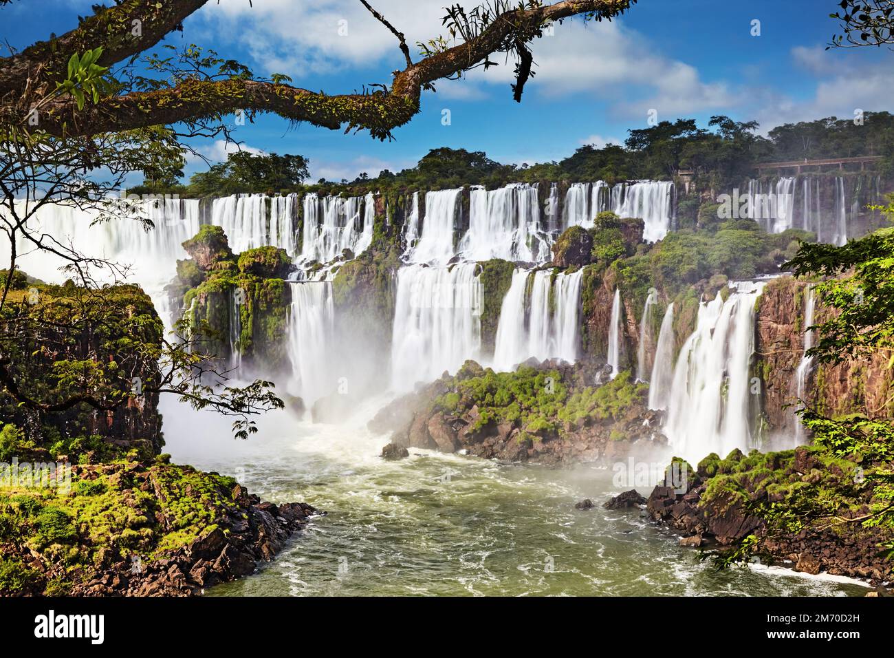 Iguassu Falls, the largest series of waterfalls of the world, located ...