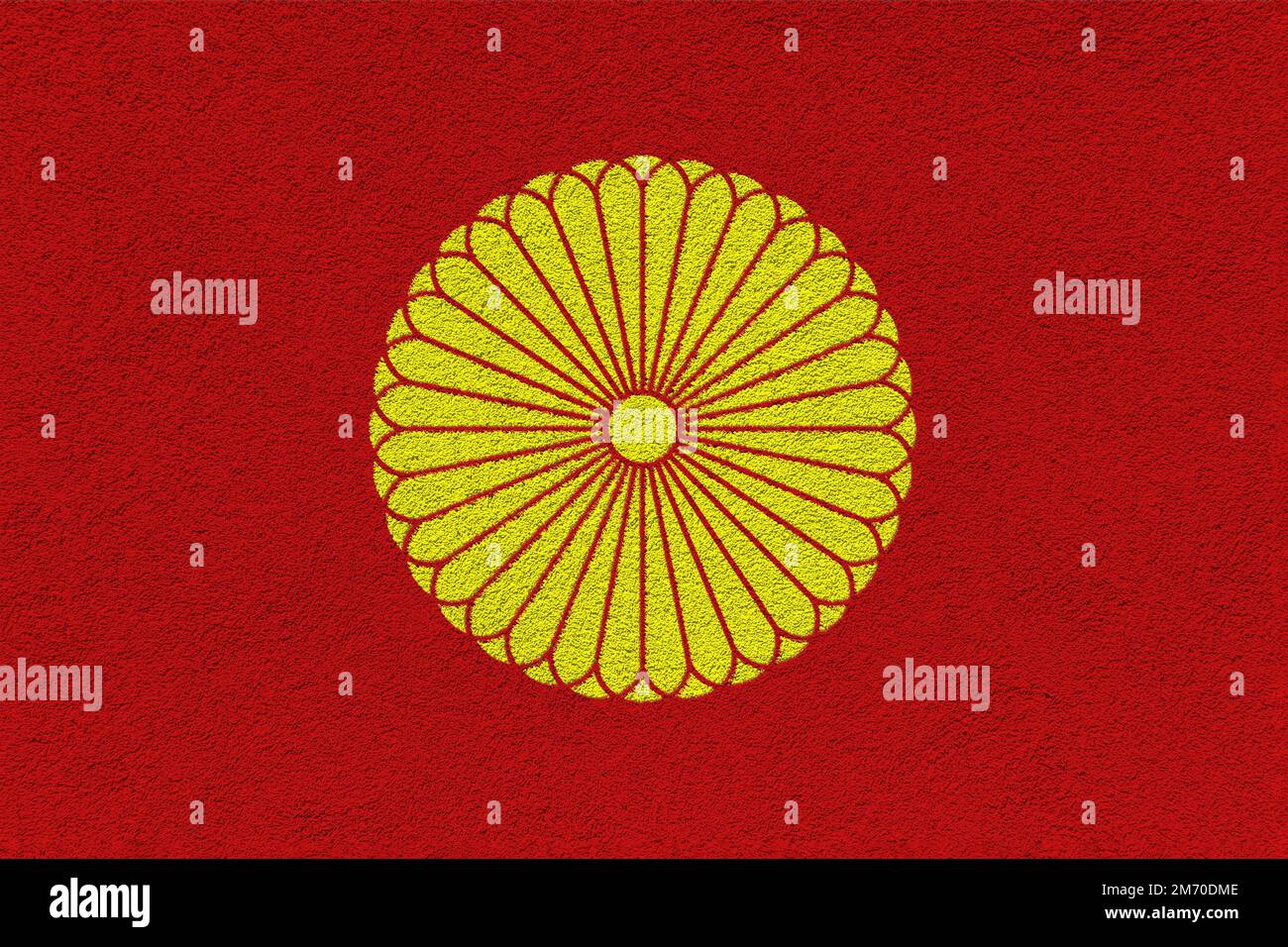 Banner of the Emperor of Japan. Imperial standard of Japan on texture ...