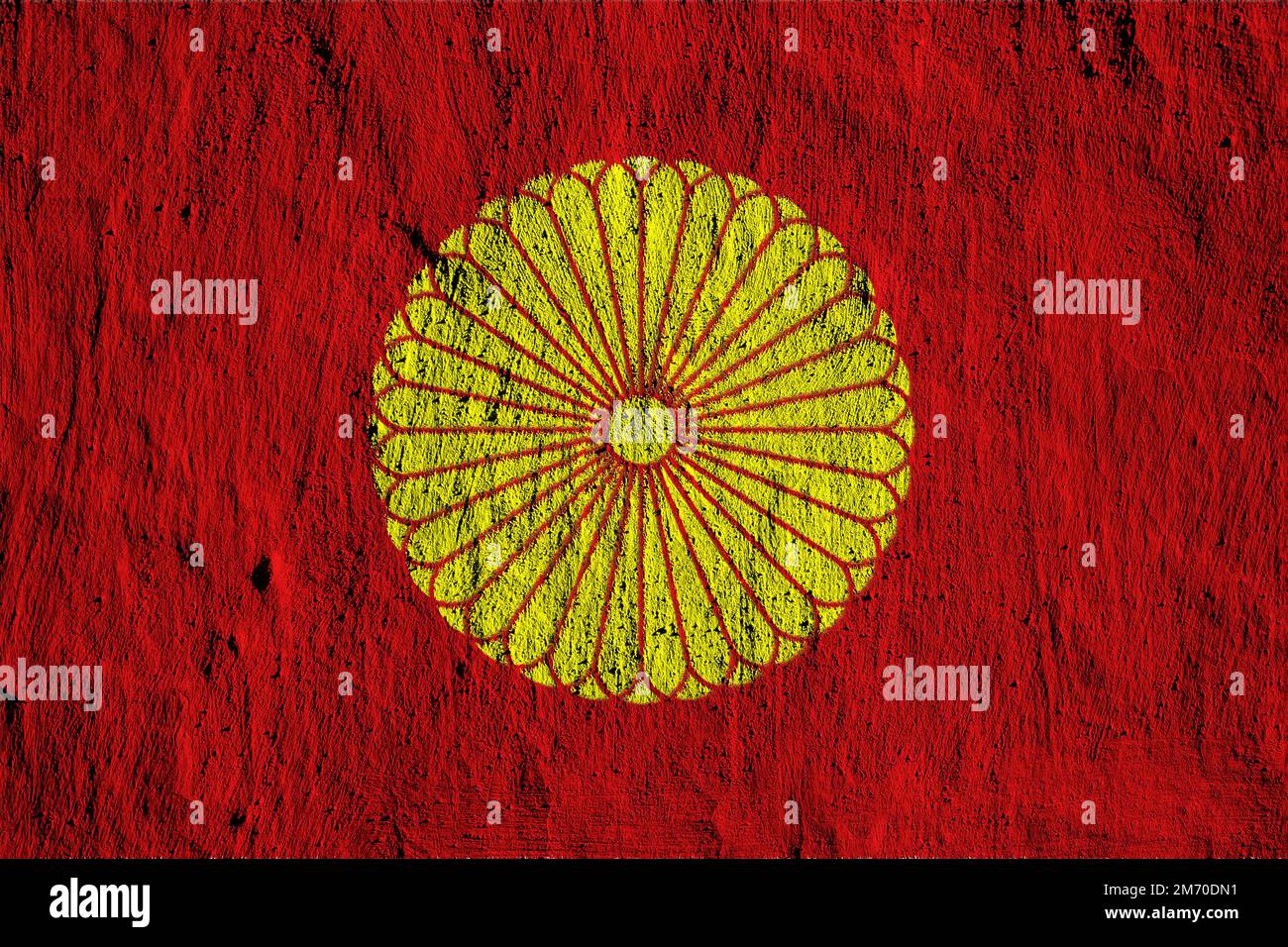 Banner of the Emperor of Japan. Imperial standard of Japan on texture ...