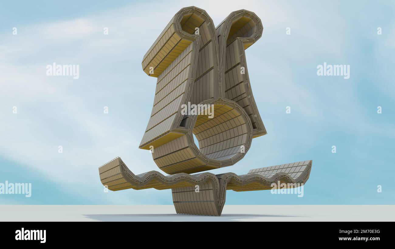 3D Illustration of an architectural structure based on the Ancient ...