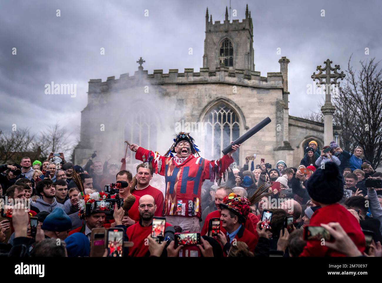 The ceremonial fool,James Chatwin, delivers a speech during the Smoking ...