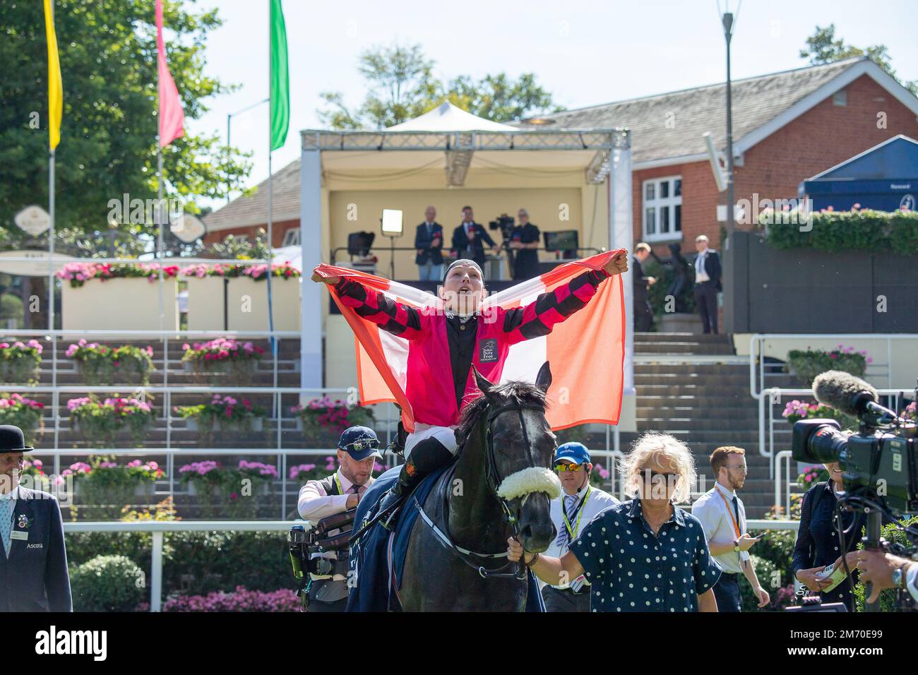 Ascot, Berkshire, UK. 6th August, 2022. Jockey Emma-Jayne Wilson was ...