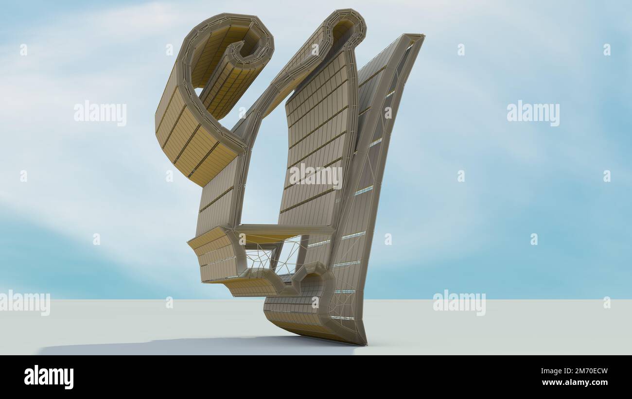 3D Illustration of an architectural structure based on the Ancient ...