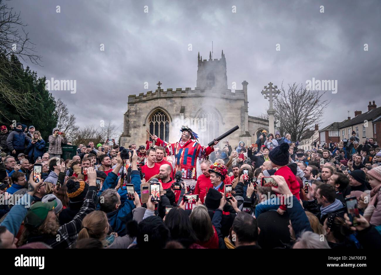 The ceremonial fool, James Chatwin, delivers a speech during the ...