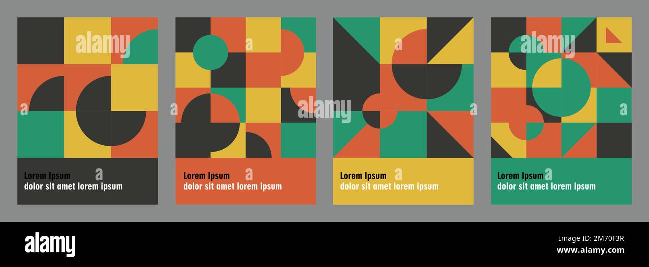 Colorful geometric shapes in background for gift card, cover, Retro ...