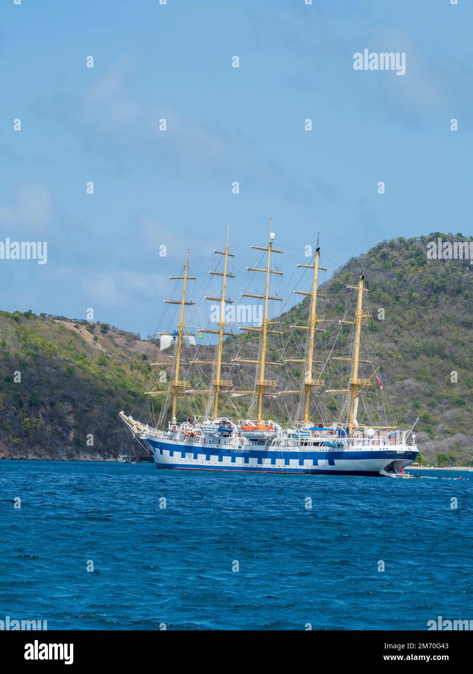 Union Island, Grenadines, Caribbean. The Royal Clipper cruise ship at ...