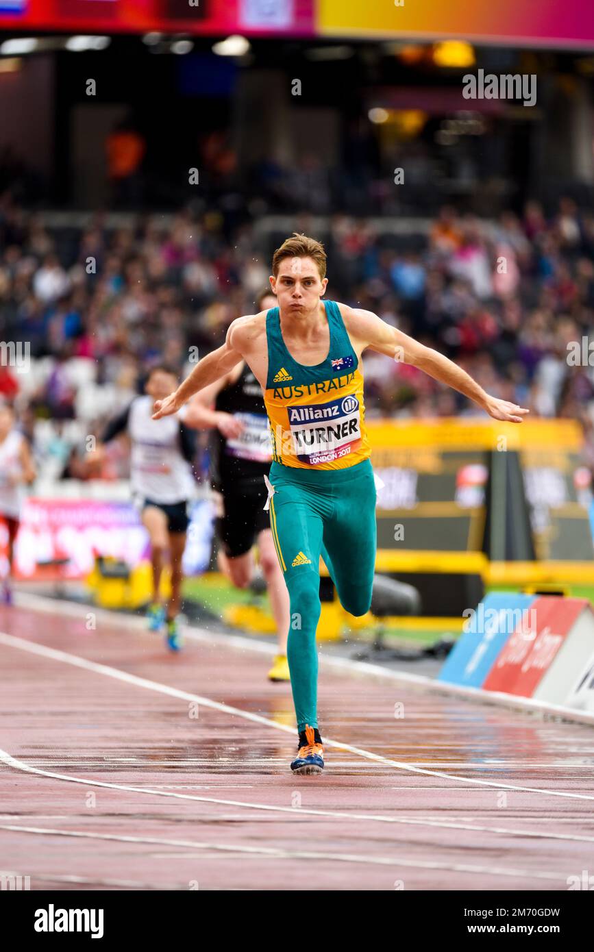 James Turner winning in the T36 800m race in the 2017 World Para ...