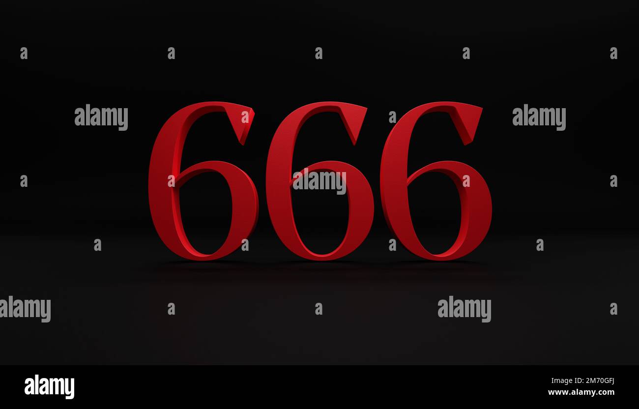 An illustration of three red six numbers in the black background Stock ...
