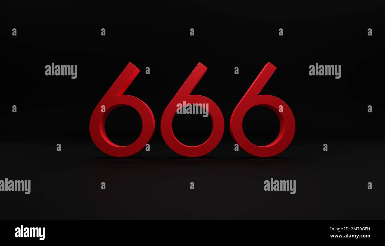 An illustration of three red six numbers in the black background Stock ...