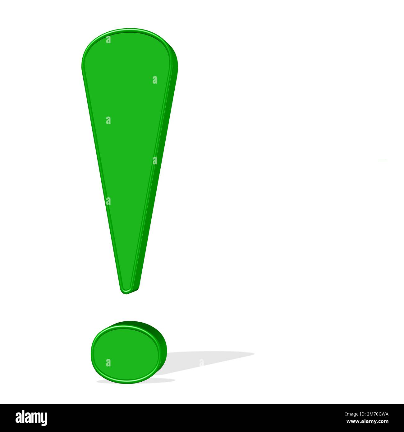 Green exclamation mark against white background, 3d illustration Stock ...