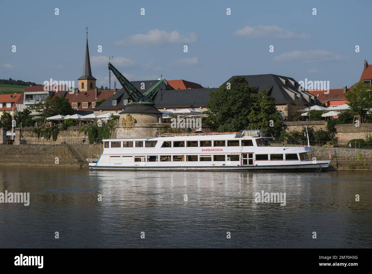 View of the Main River in the old town of Würzburg with the Barbarossa ...