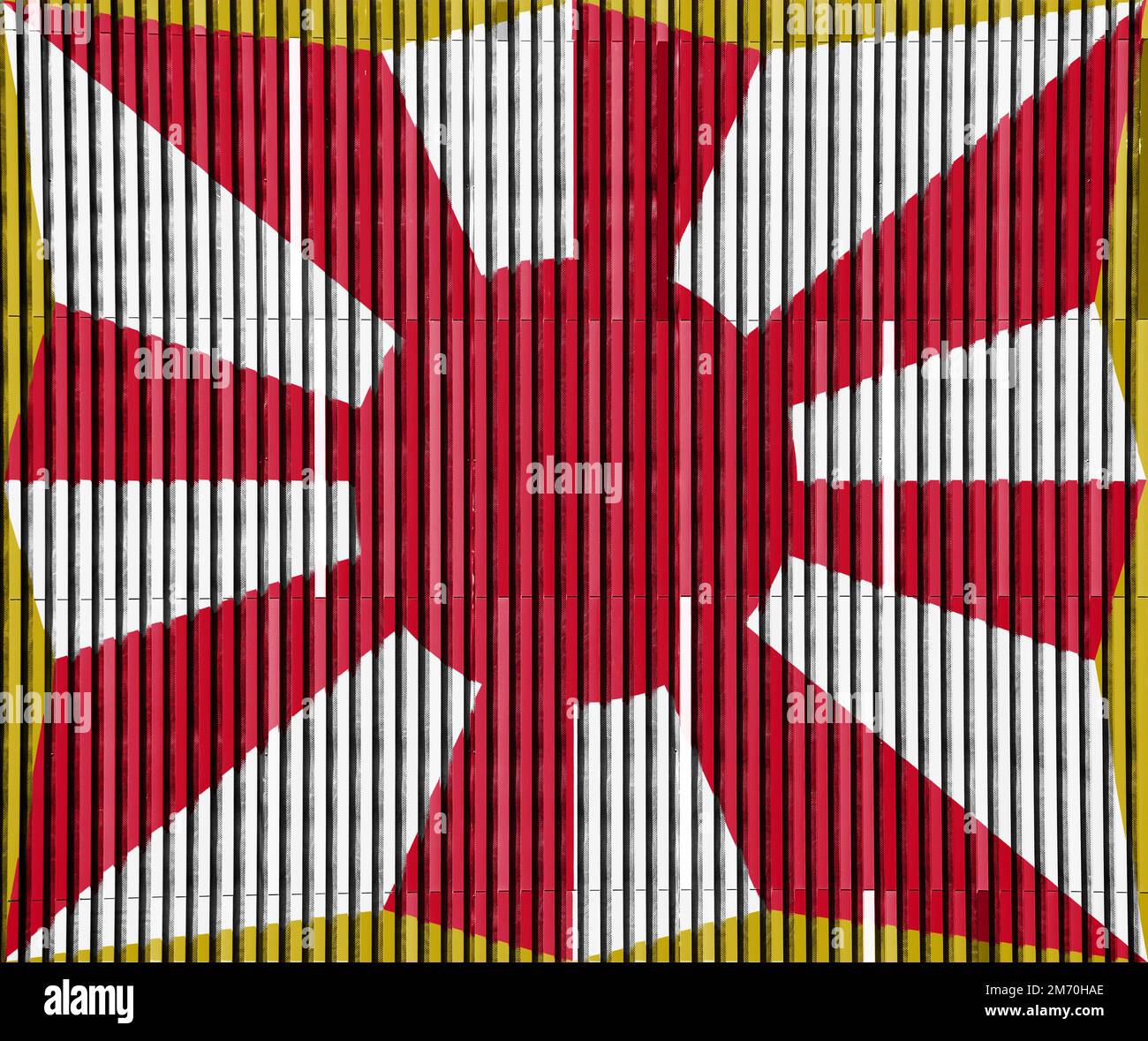 Flag of Japan Ground Self-Defense Force Regiment on texture. Concept ...