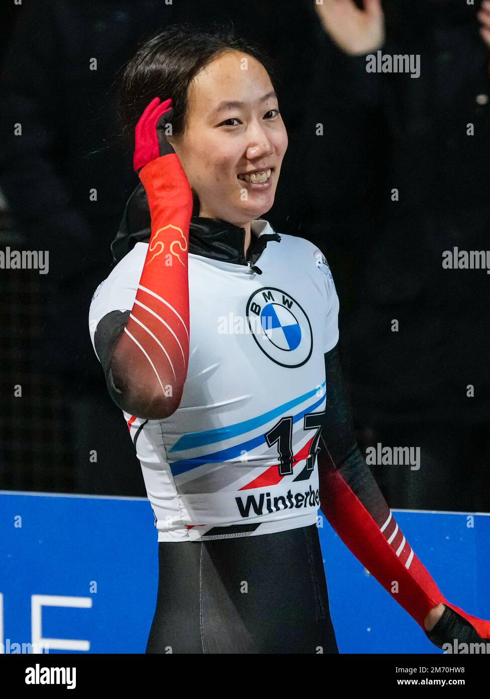 WINTERBERG, GERMANY - JANUARY 6: Dan Zhao of China compete in the Women ...
