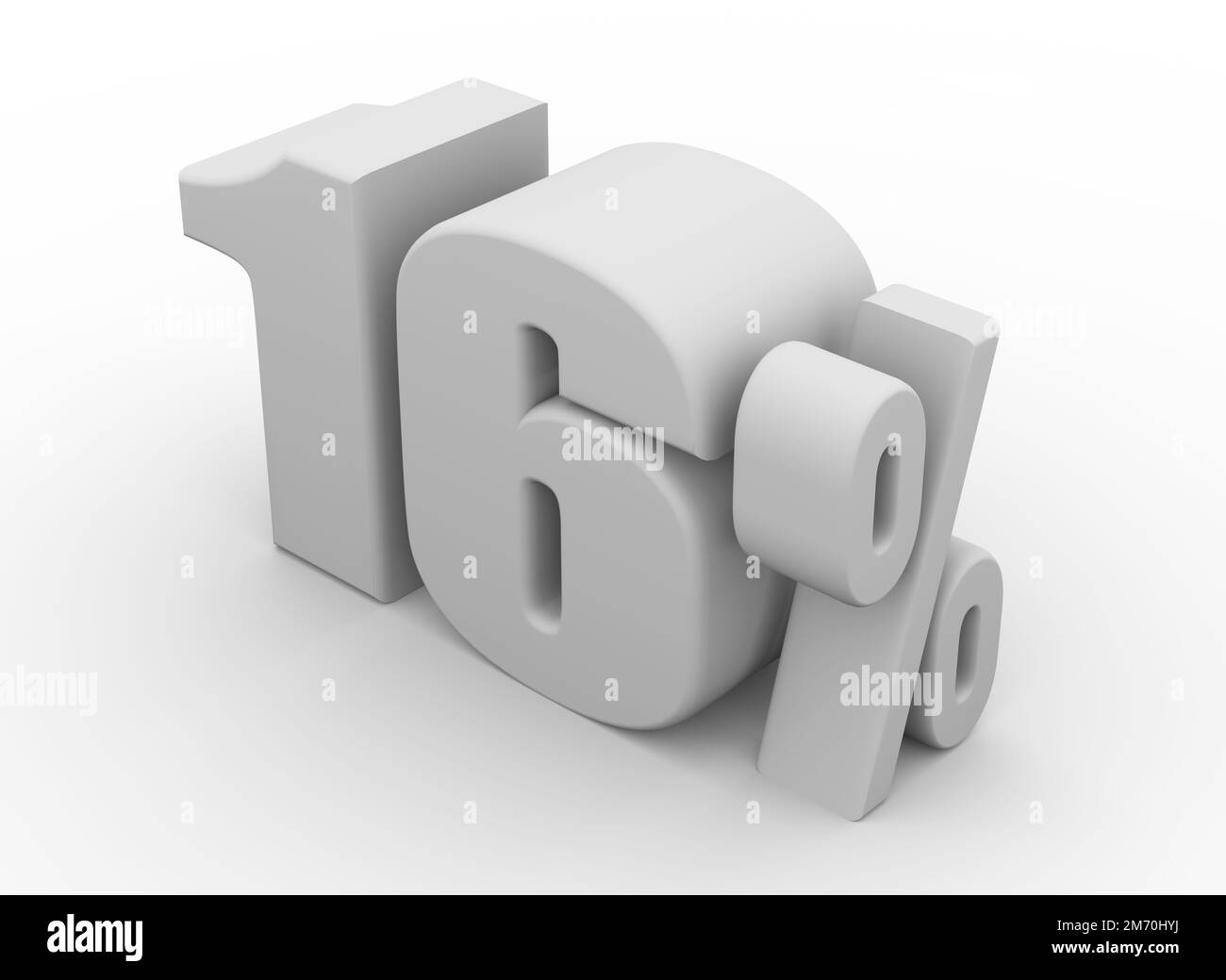 16% 3d illustration. White sixteen percent special offer on white ...